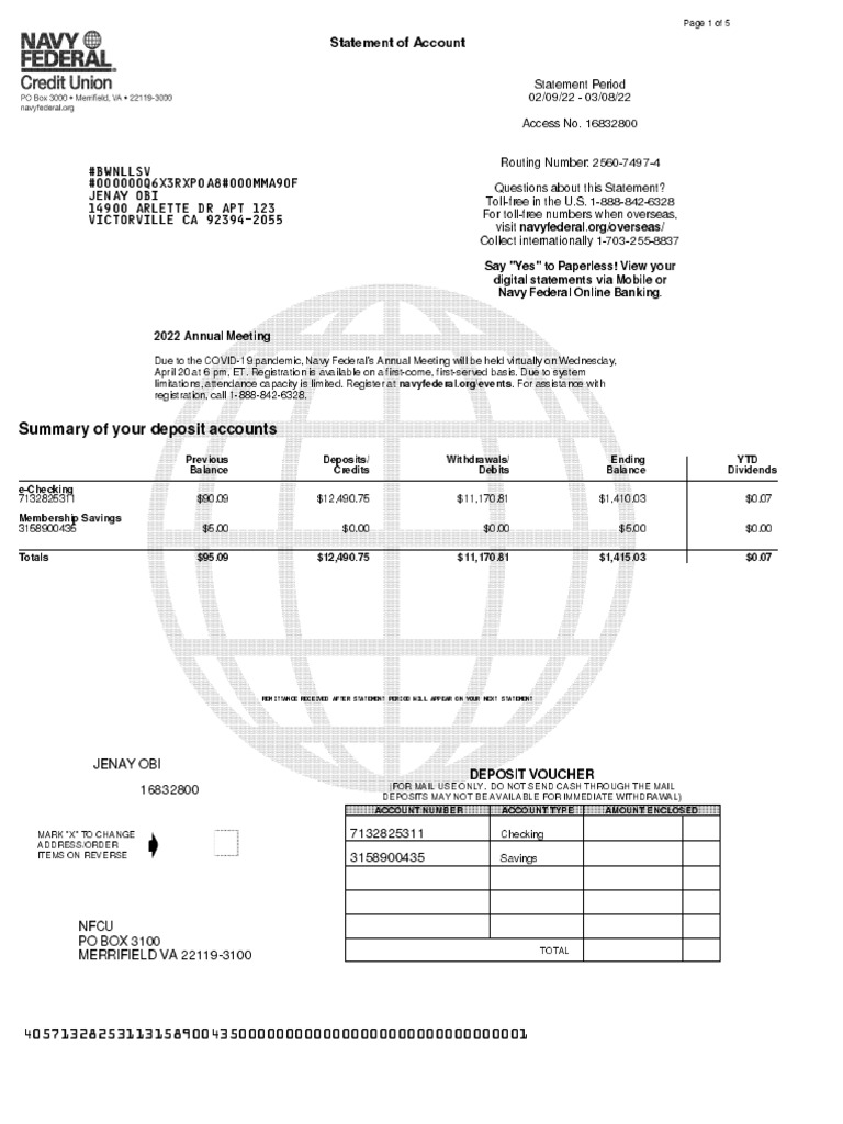 Statement | PDF | Debit Card | Transaction Account