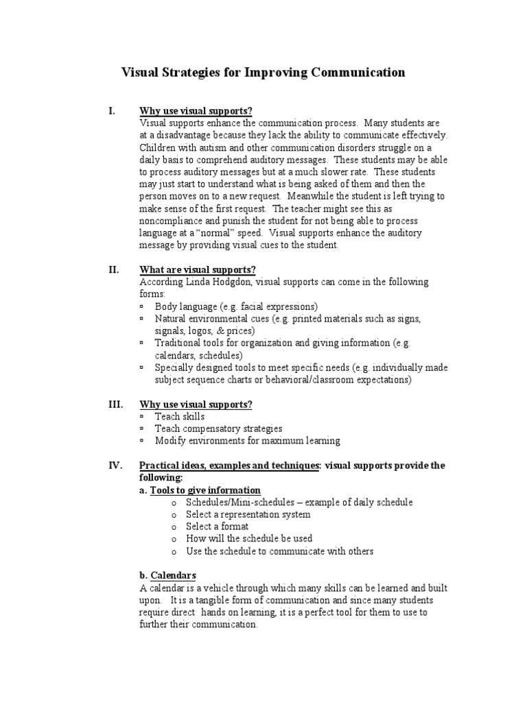 Visual Strategies For Improving Communication: I. Why Use Visual ...