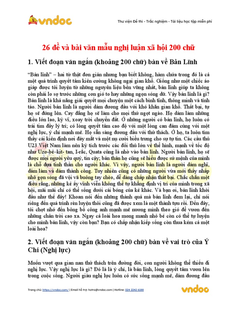 26 de Va Bai Van Mau Nghi Luan Xa Hoi 200 Chu | PDF