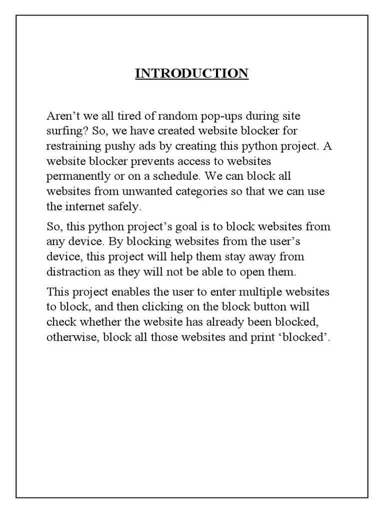 Website Blocker Project | PDF