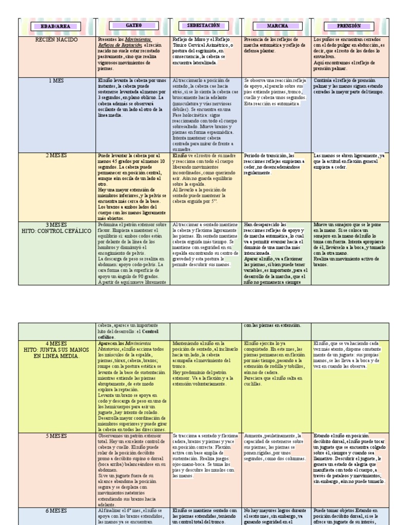 Psicomotricidad-Cuadro Integrador | PDF | Términos anatómicos de ...