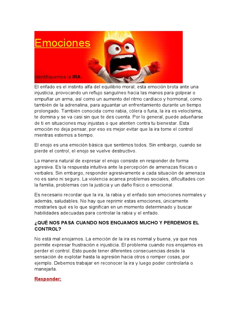 Emocion IRA O FURIA | PDF | Ira | Las emociones