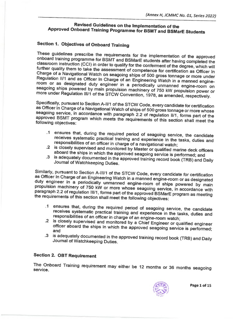 JCMMC 01 Annex H | PDF