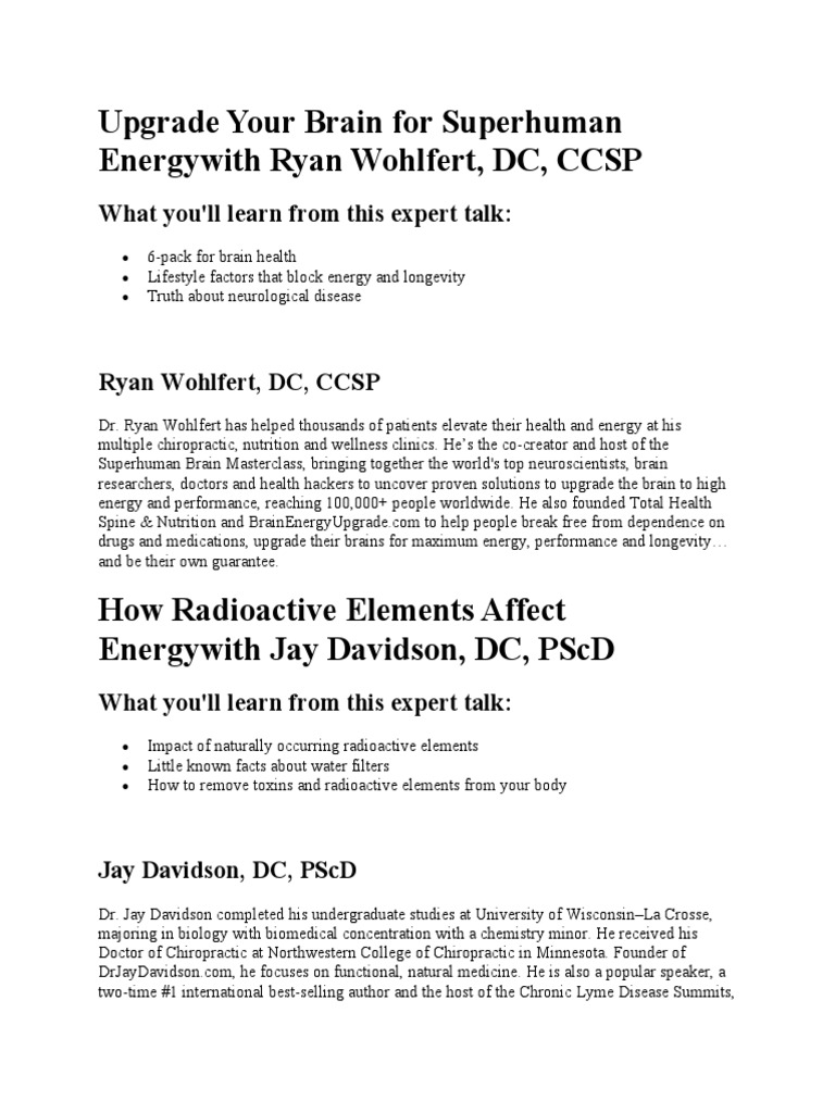 Superhuman Energy Summit Day 7 | PDF | Medicine | Chiropractic