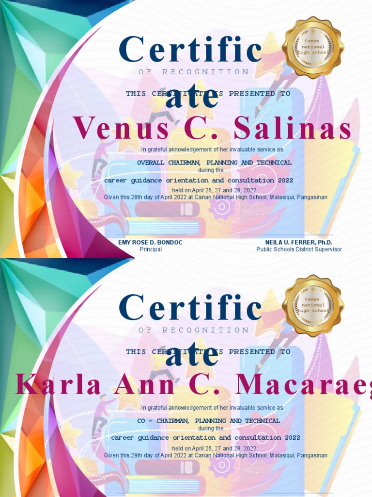 Certificate Career Guidance 2022 | PDF