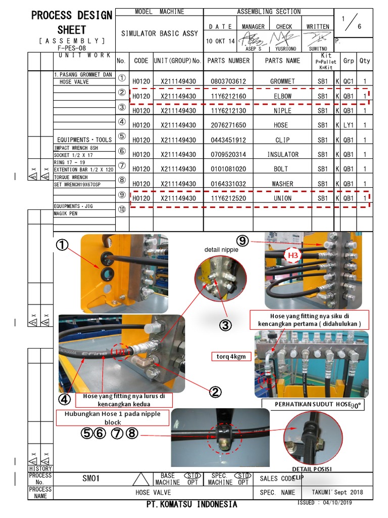 Simulator Basic Assy: 1.pasang Grommet Dan Hose Valve | PDF ...