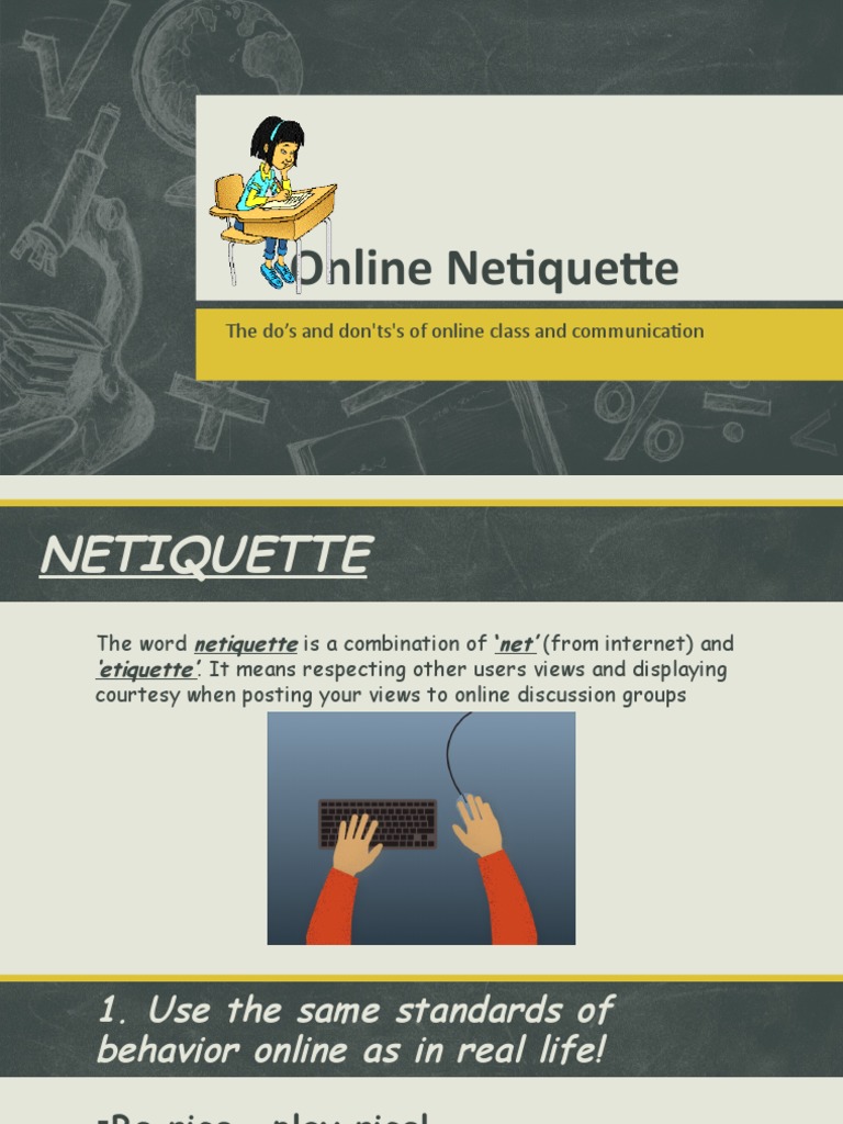 Online Netiquette: The Do's and Don'ts's of Online Class and ...