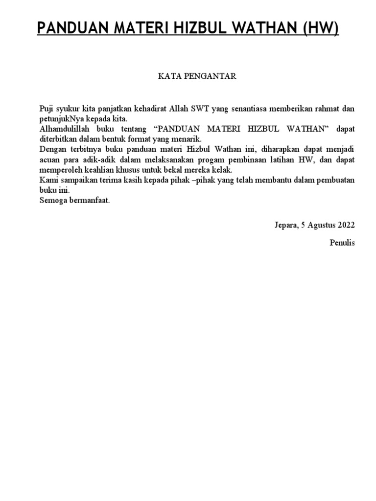 Panduan Materi Hizbul Wathan | PDF | Agama & Spiritualitas