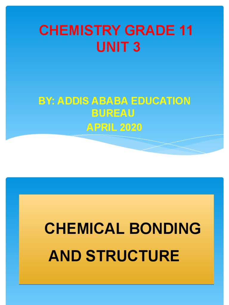 Chemistry Grade 11 Unit 3: By: Addis Ababa Education Bureau APRIL 2020 ...