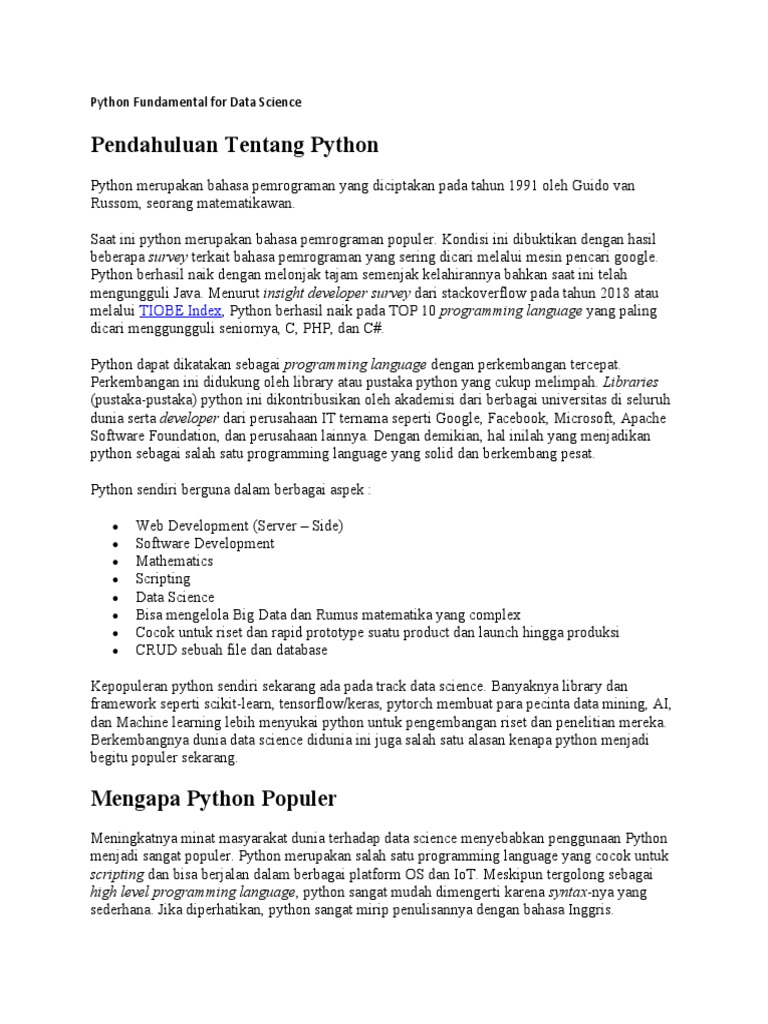 Python Fundamental For Data Science | PDF