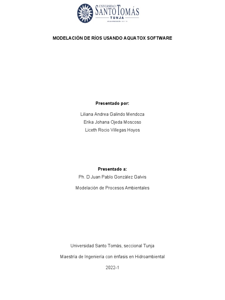 Taller 4 - Modelación Aquatox | PDF | Tratamiento de aguas residuales ...