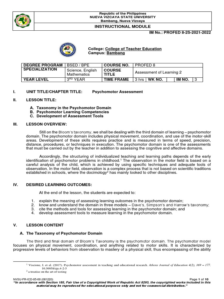 Module 3 - Assessment of Learning 2 | PDF | Educational Assessment ...