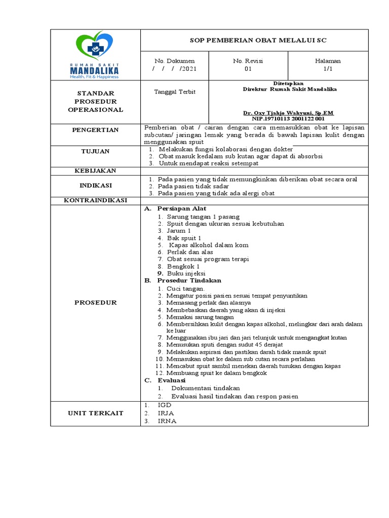 Sop Perawatan Luka Infus | PDF