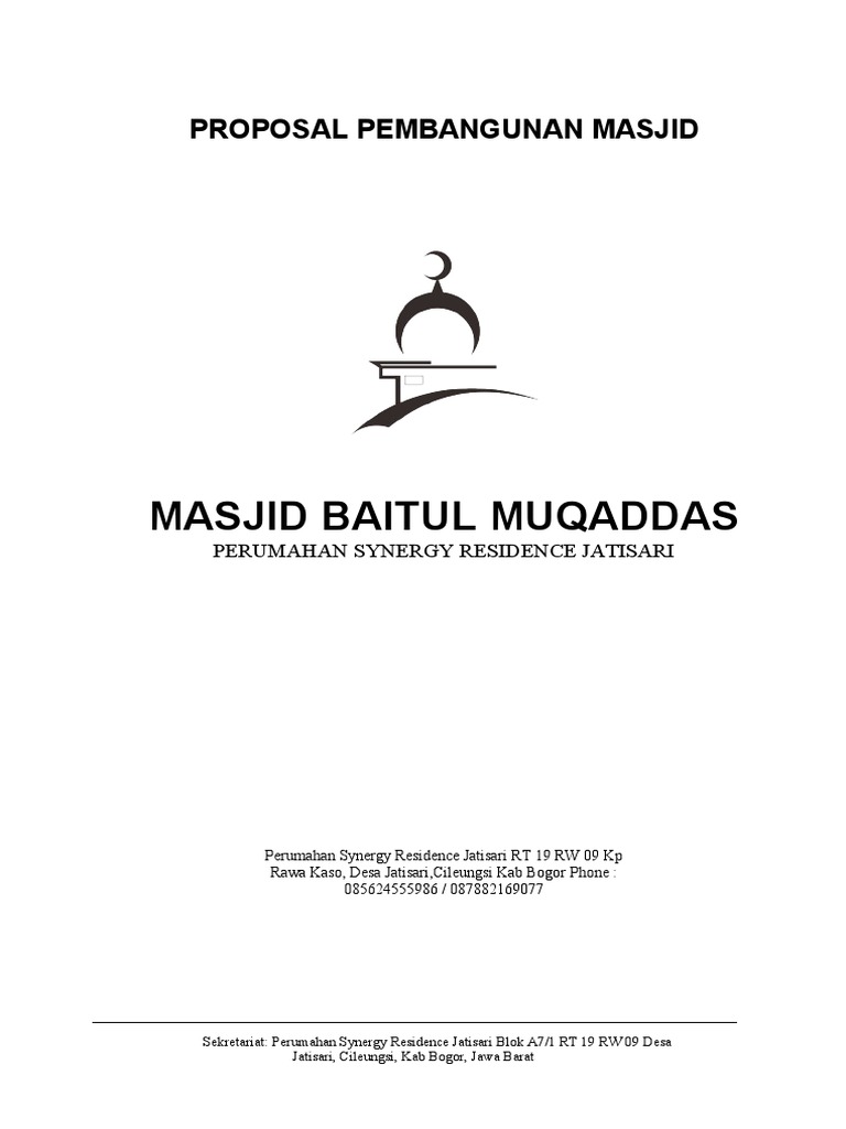 Proposal Masjid Baitul Muqaddas Rev 1 | PDF