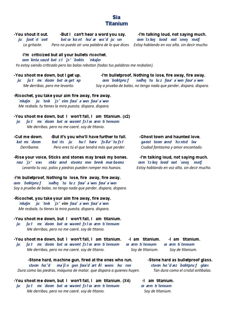2 Titanium Sia | PDF | Singles (Música) | Individual