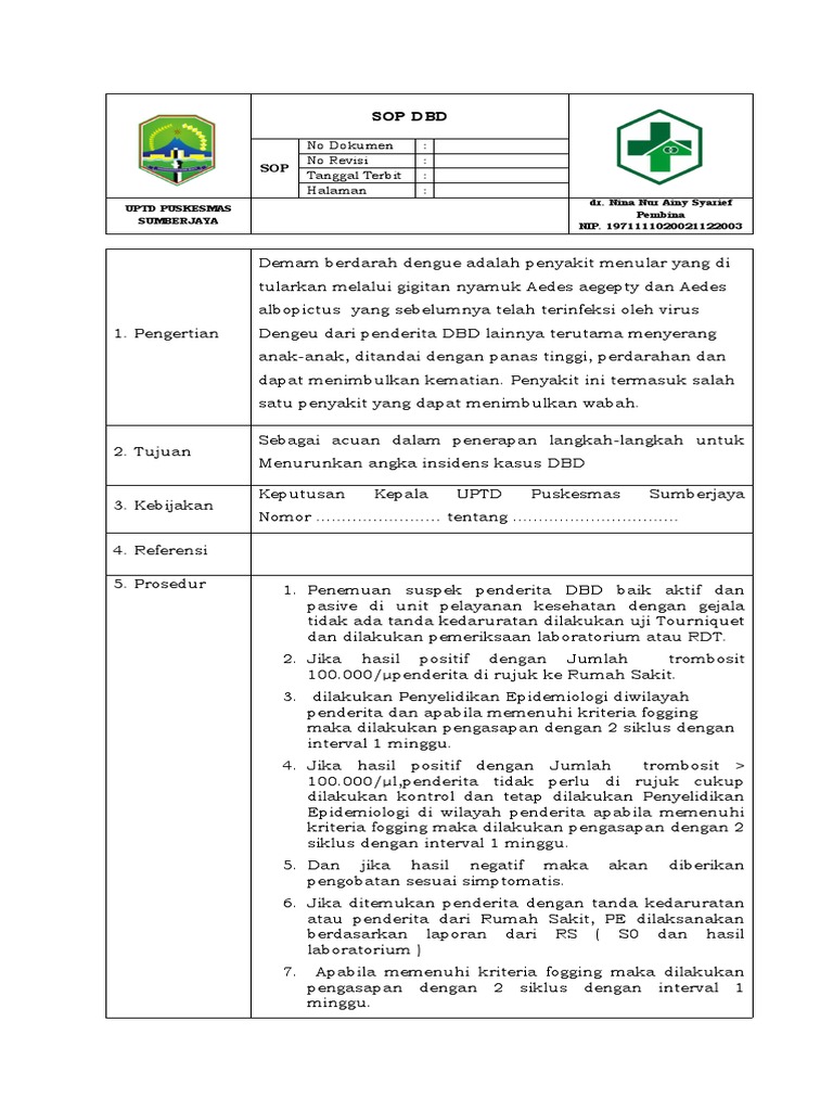 Sop DBD | PDF