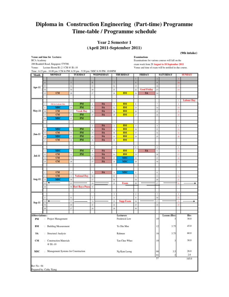 Apr 2011 Timetable) | PDF