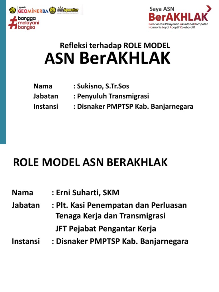 Sukisno - 1 Tugas Contoh Role Model ASN Berakhlak | PDF