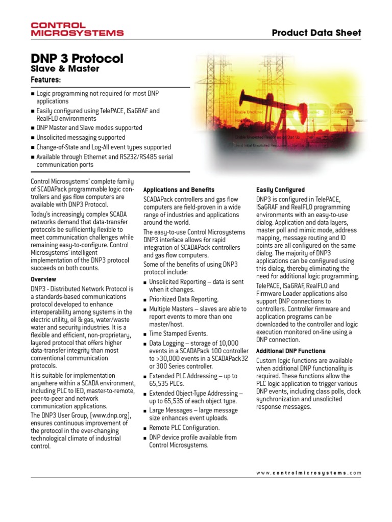 DNP3 DataSheet V013 | PDF | Programmable Logic Controller | Scada