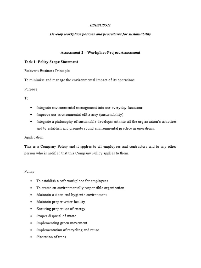 Developing an Effective Workplace Sustainability Program | PDF ...