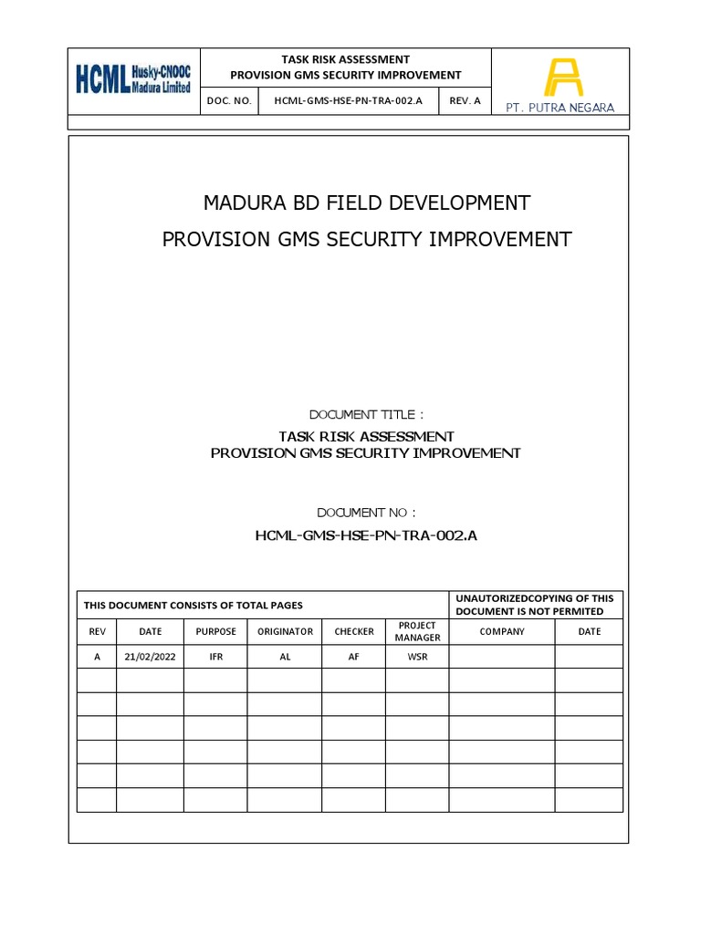 Hcml-Gms-Hse-Pn-Tra-002.a - Tra (Rectification) | PDF | Risk | Workplace