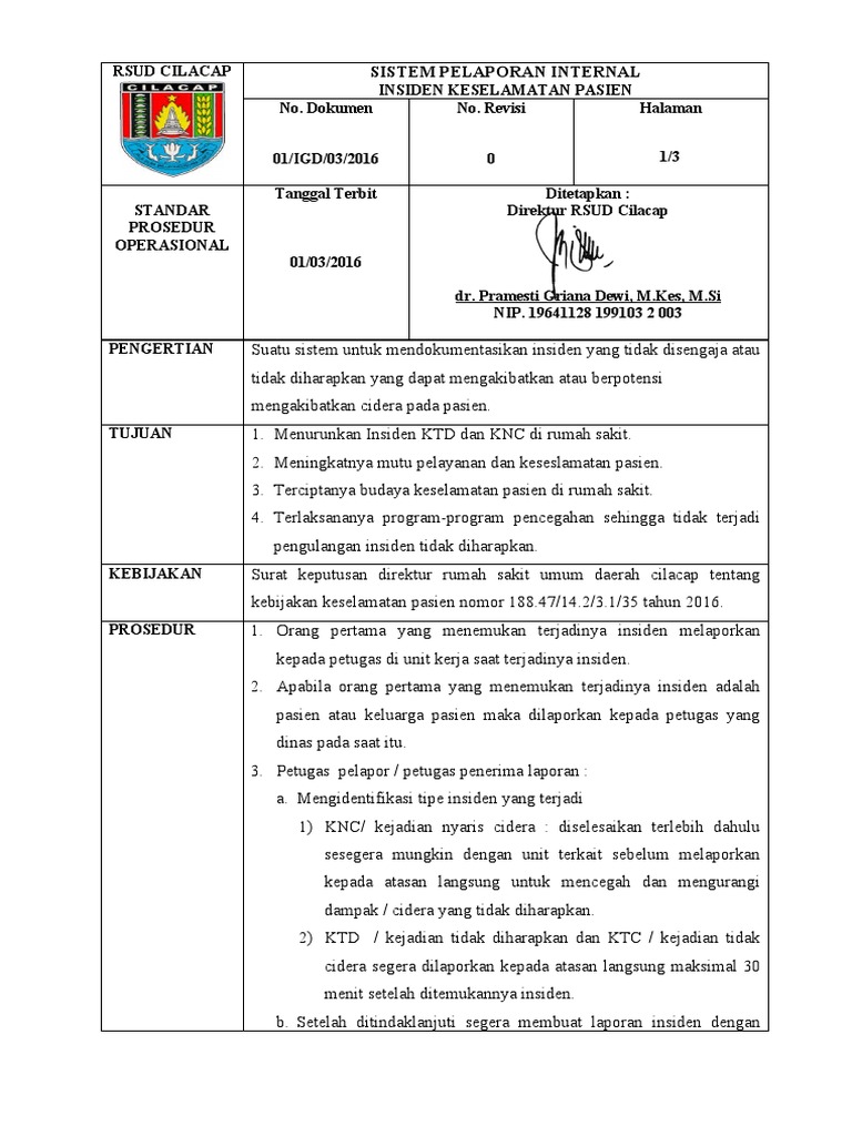 SPO Sistem Pelaporan Insiden Internal | PDF