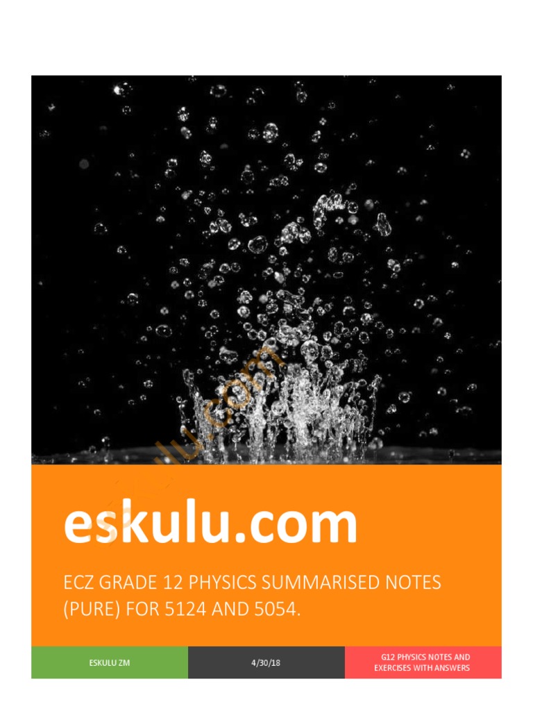 Grade 12 Physics Notes | PDF | Transformer | Electromagnetic Induction