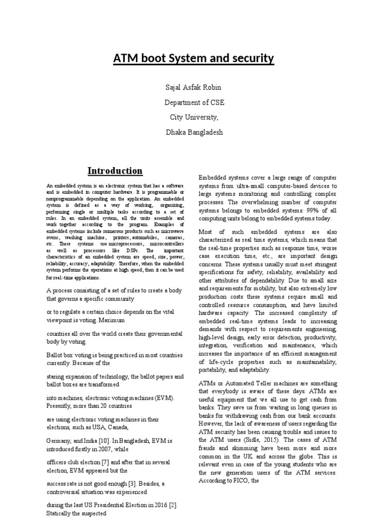 Analysis of Security Concerns and User Awareness Related to Automated Teller Machines (ATMs ...