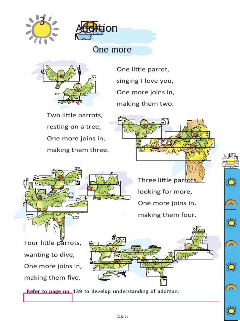 Addition poem teaches counting from 1 to 5 | PDF | Birds | Ornithology