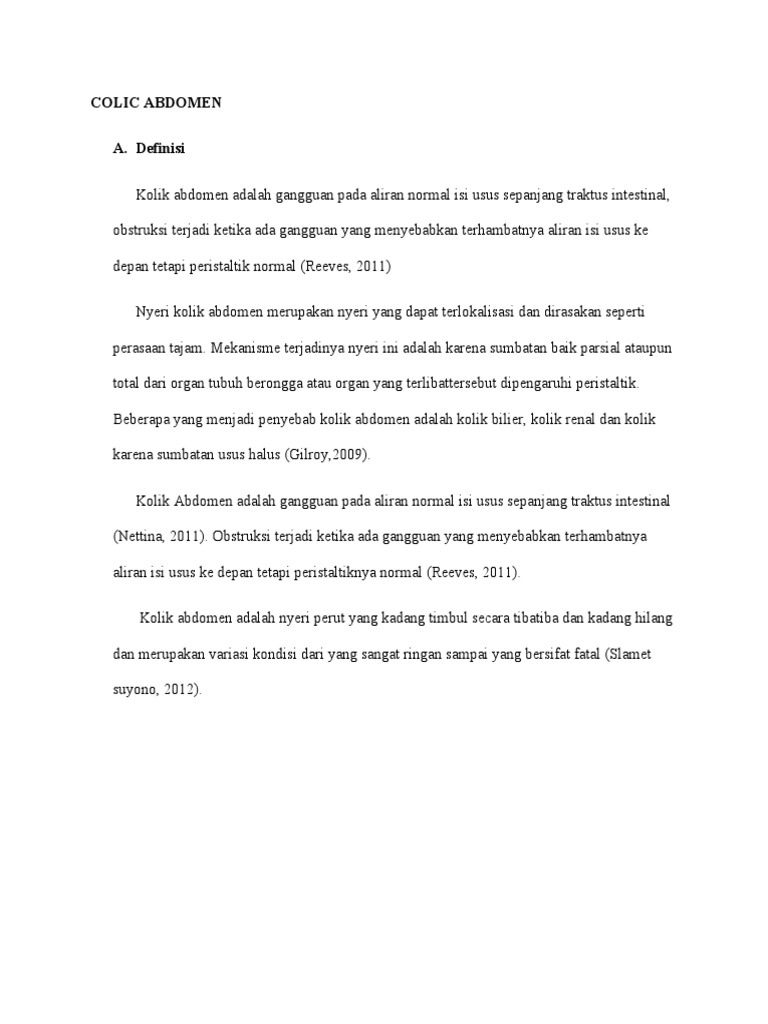 Colic Abdomen | PDF