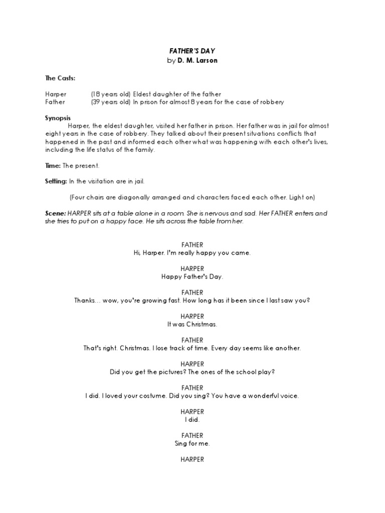 Father's Day - Play Script English | PDF