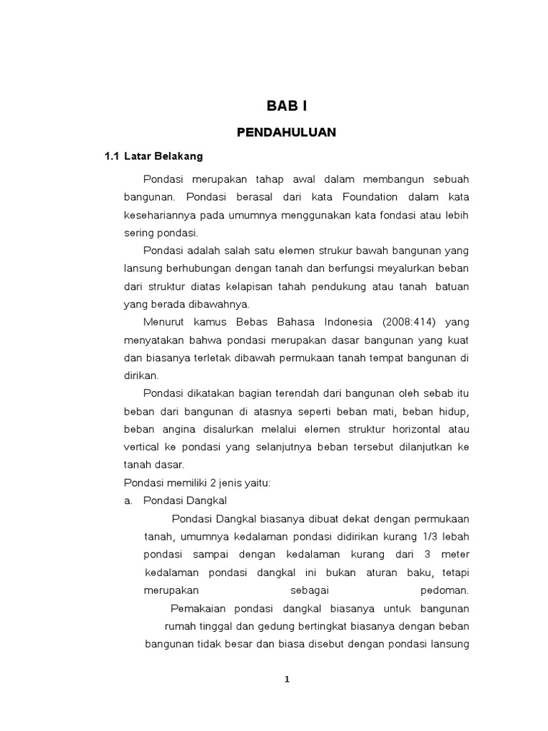 Bab 1-2 Tubes Pondasi | PDF