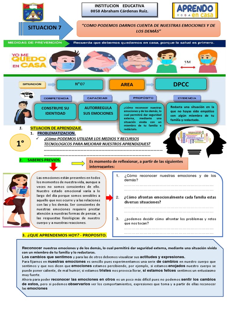 FICHA-EMOCIONES y Los Demas. | PDF | Las emociones | Aprendizaje