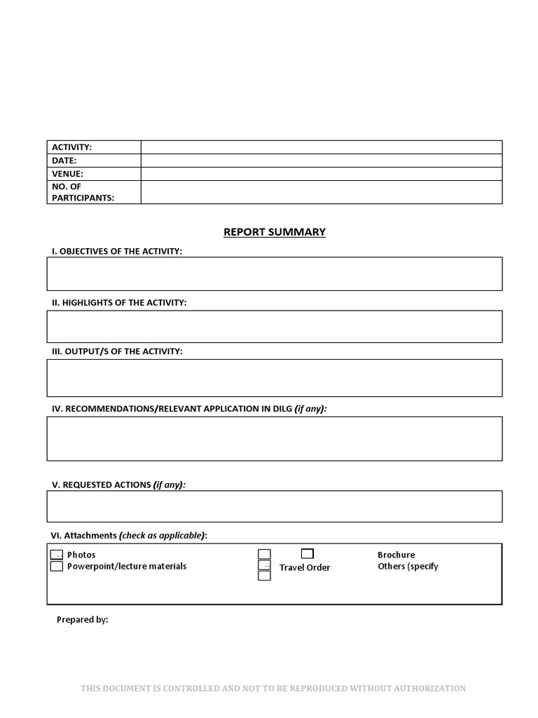 Template For Post Activity Report | PDF