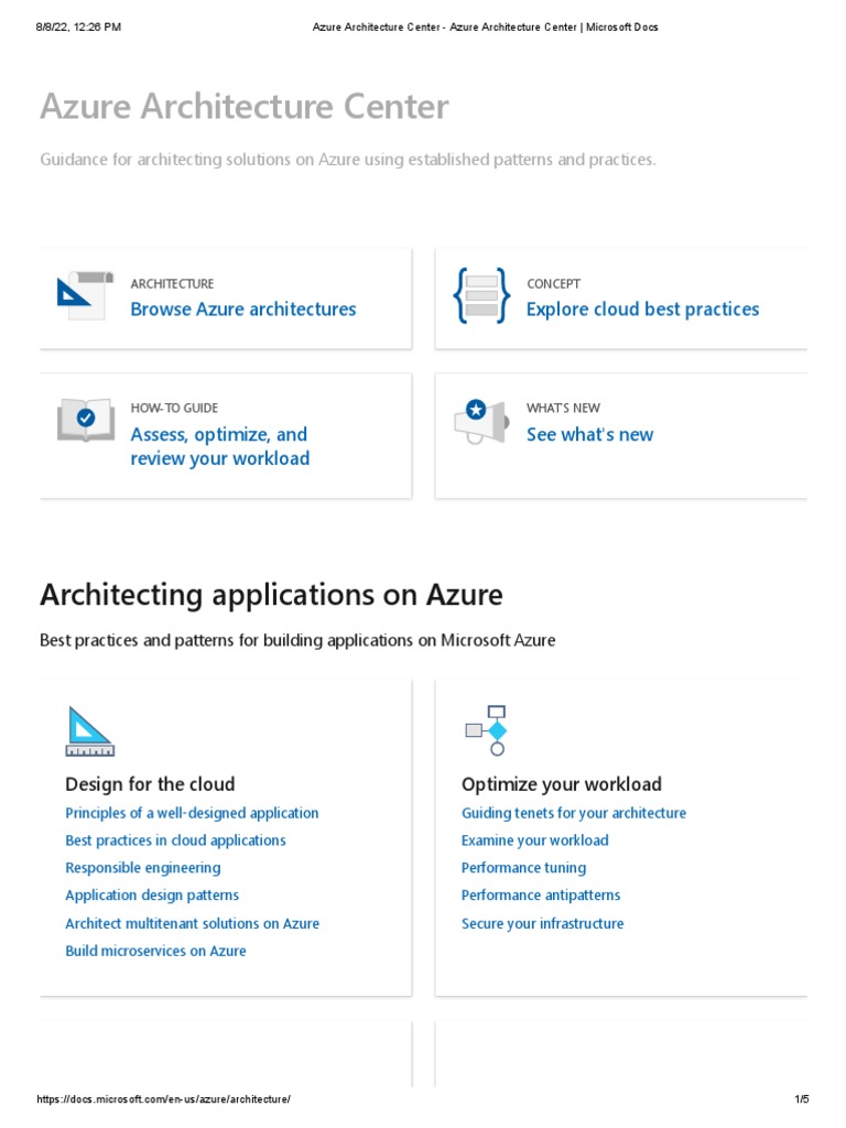 Azure Architecture Center - Azure Architecture Center - Microsoft Docs ...