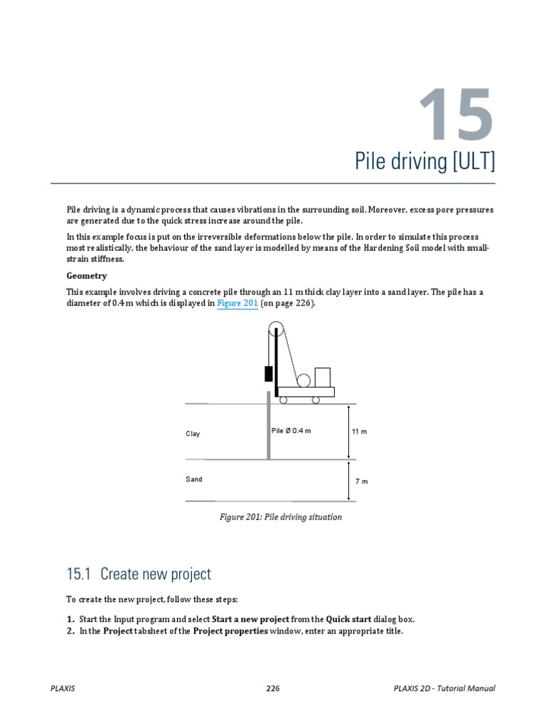 2262.PLAXIS - 2D - CEV22.01 - Tutorial - 15 - Pile Driving | PDF | Strength Of Materials | Deep ...