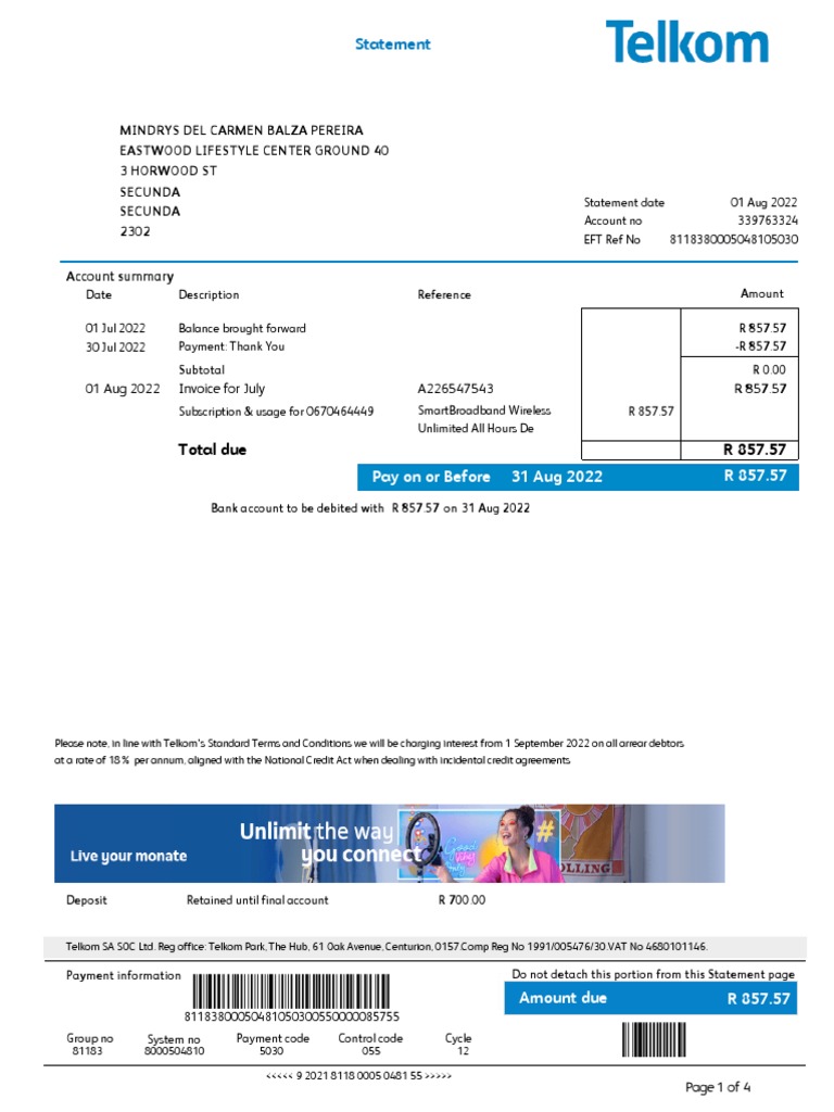 Telkom_Invoice_339763324_4829 | PDF | Value Added Tax | Invoice