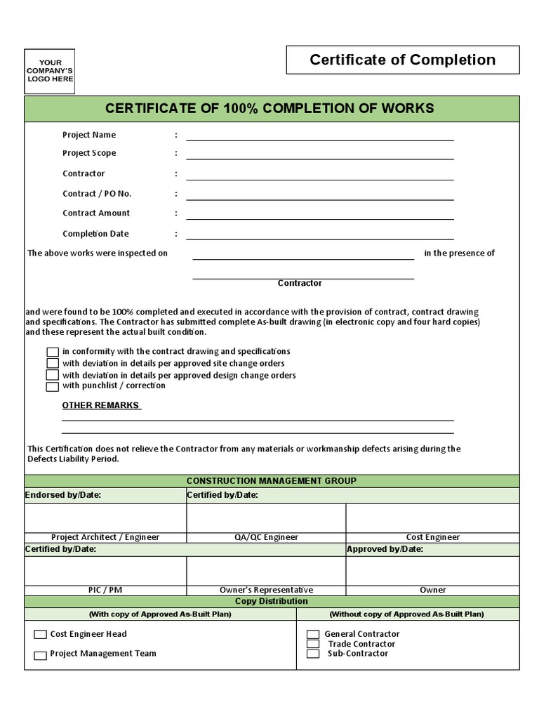 Certificate of Completion (COC) | PDF