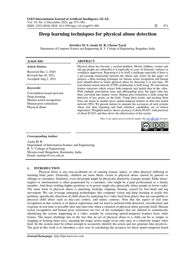 Deep Learning Techniques For Physical Abuse Detection | PDF ...