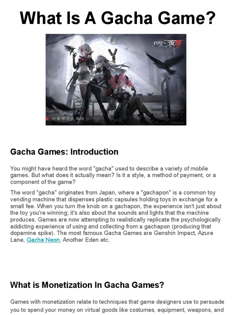 What Is A Gacha Game? | PDF