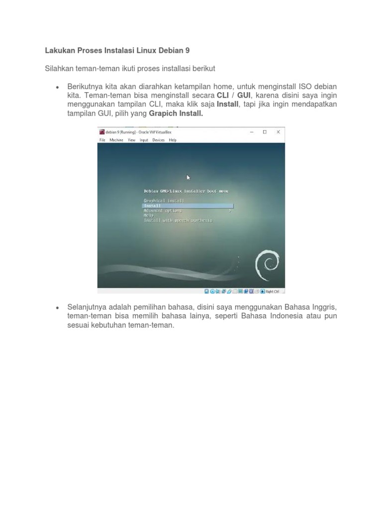 Proses Instalasi Linux Debian 9 | PDF