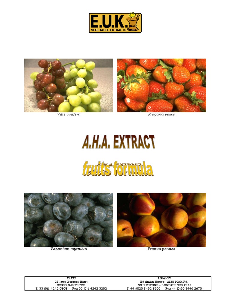 Aha Fruits Formula | PDF | Fruit | Carboxylic Acid