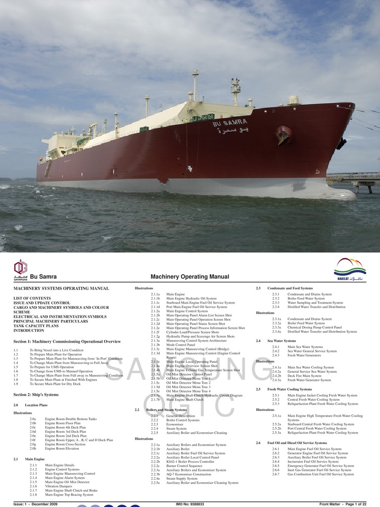 LNGC Q-MAX BU SAMRA - IMO 9388833 - Machinery Operating Manual | PDF ...