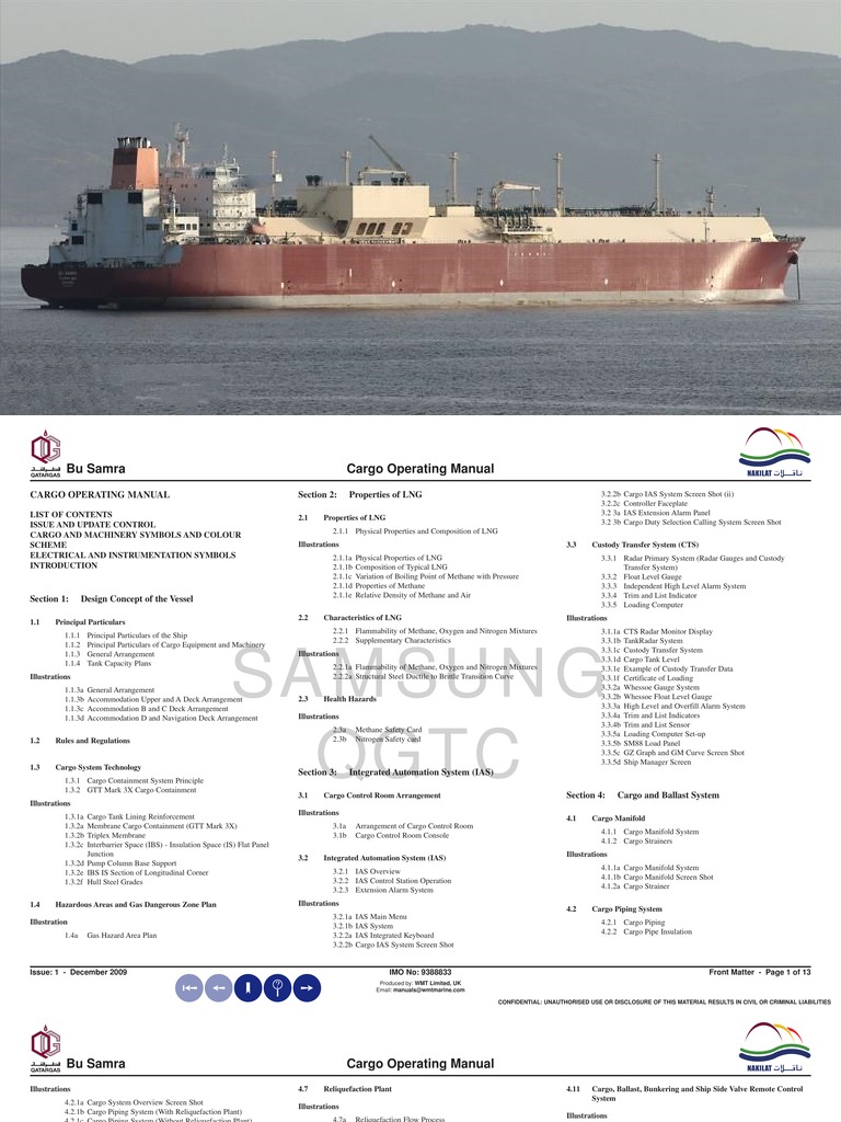 LNGC Q-Max BU SAMRA - Imo 9388833 - Cargo Operating Manual | PDF ...