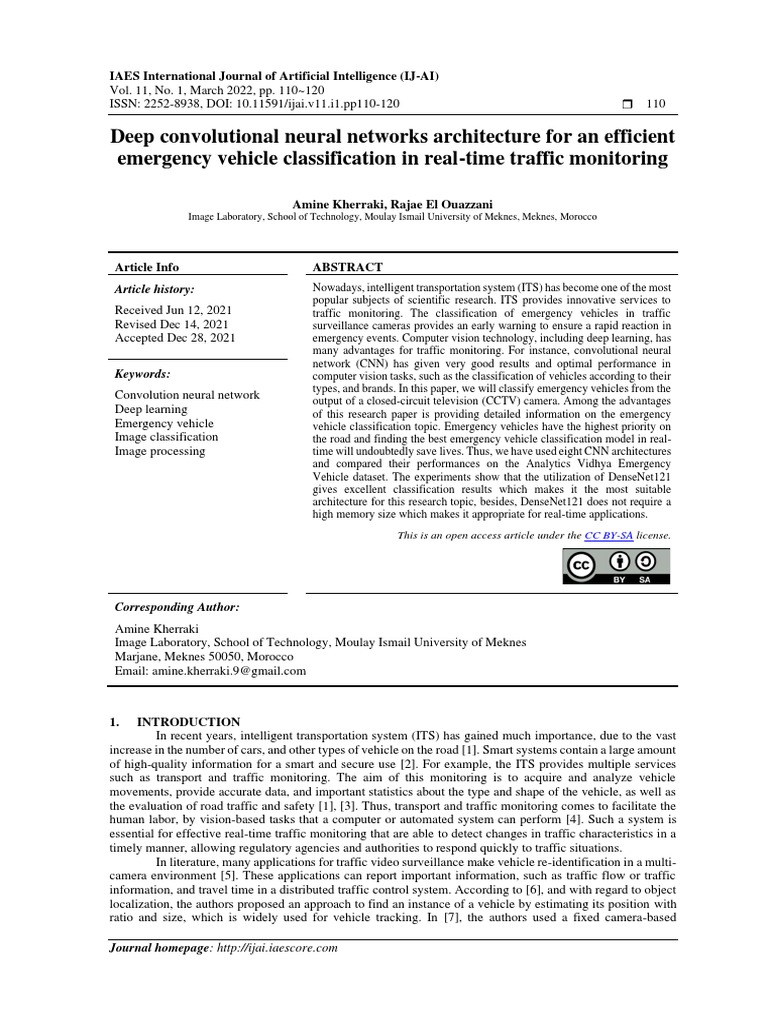 Deep Convolutional Neural Networks Architecture For An Efficient ...