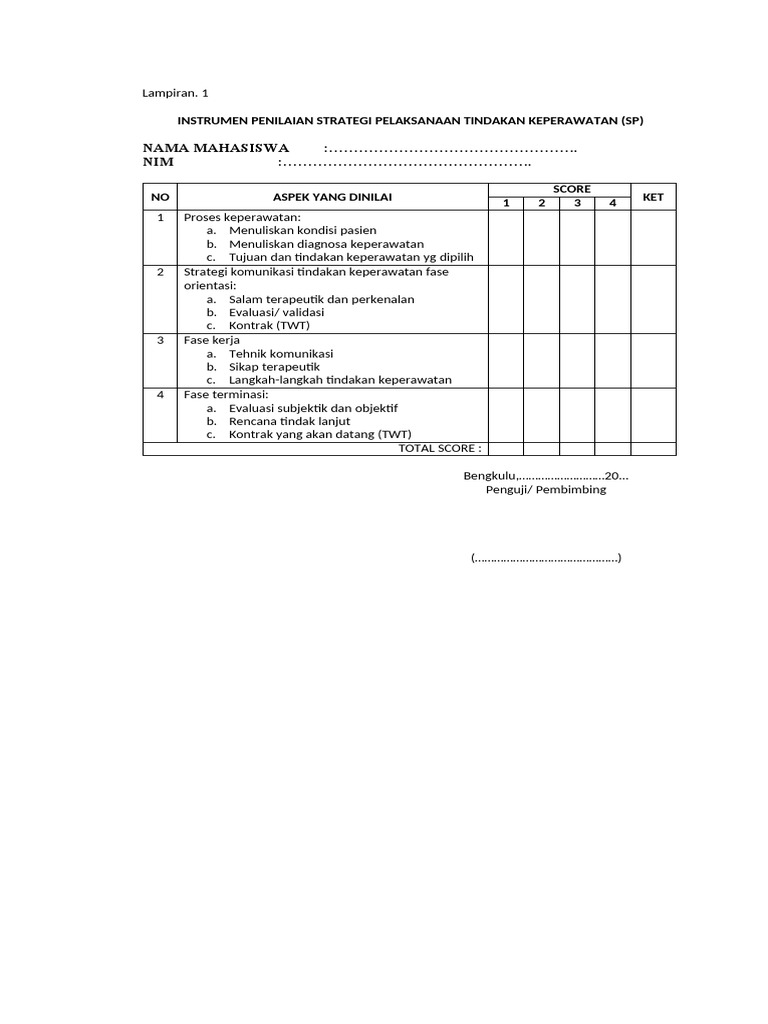 Form Penilaian Praktek | PDF