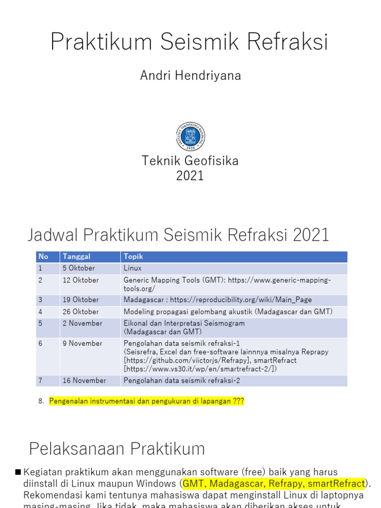 Intro Praktikum Seismik Refraksi | PDF