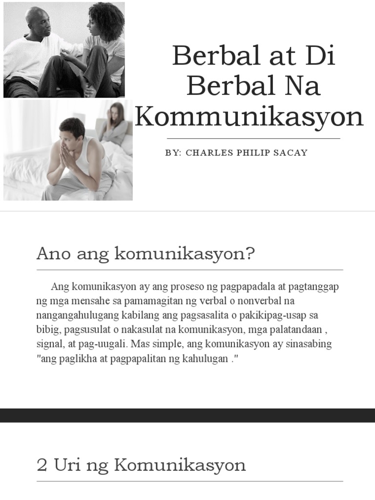 Berbal at Di Berbal Na Kommunikasyon | PDF