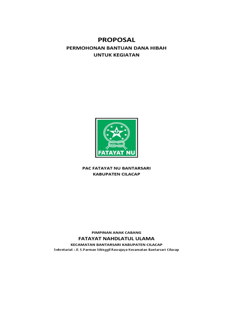 Proposal Bantuan Dana Hibah Fatayat NU | PDF | Agama & Spiritualitas