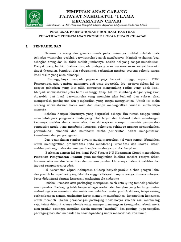 Pelatihan Pengemasan Produk Fatayat | PDF | Bisnis